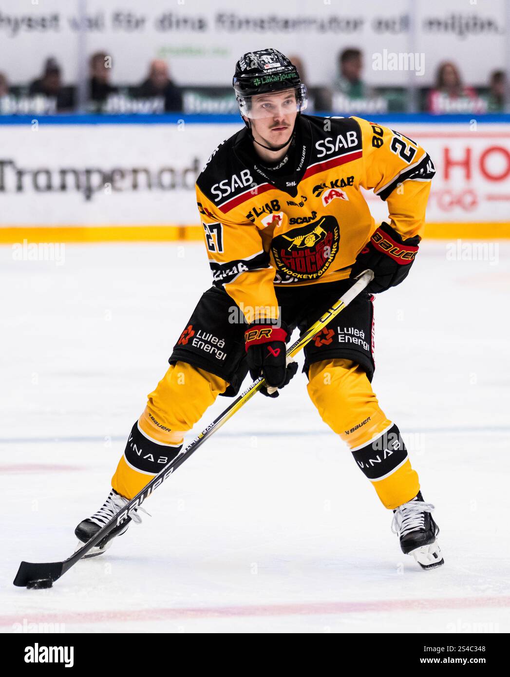 250111 Luleås Oskari Laaksonen under ishockeymatchen i SHL mellan Rögle och Luleå den 11 januari ...