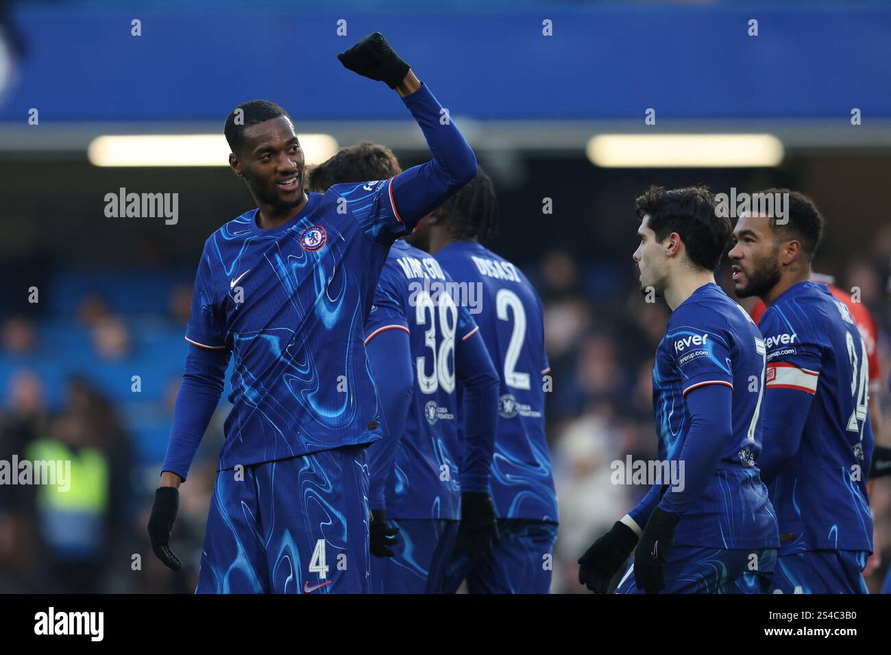 London, UK. 11th Jan, 2025. Tosin Adarabioyo of Chelsea celebrates ...