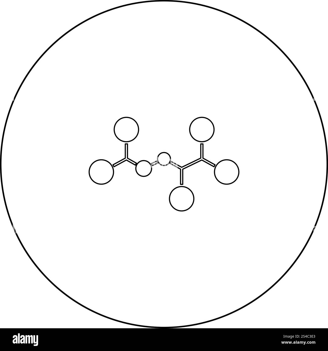Molecule icon black color in circle outline vector illustration Stock ...