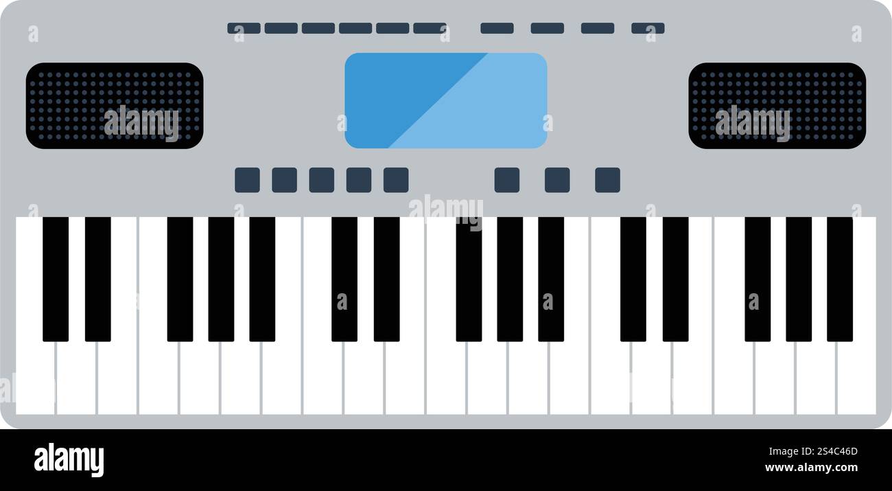 Music synthesizer icon. Music synthesizer icon. Flat color design ...