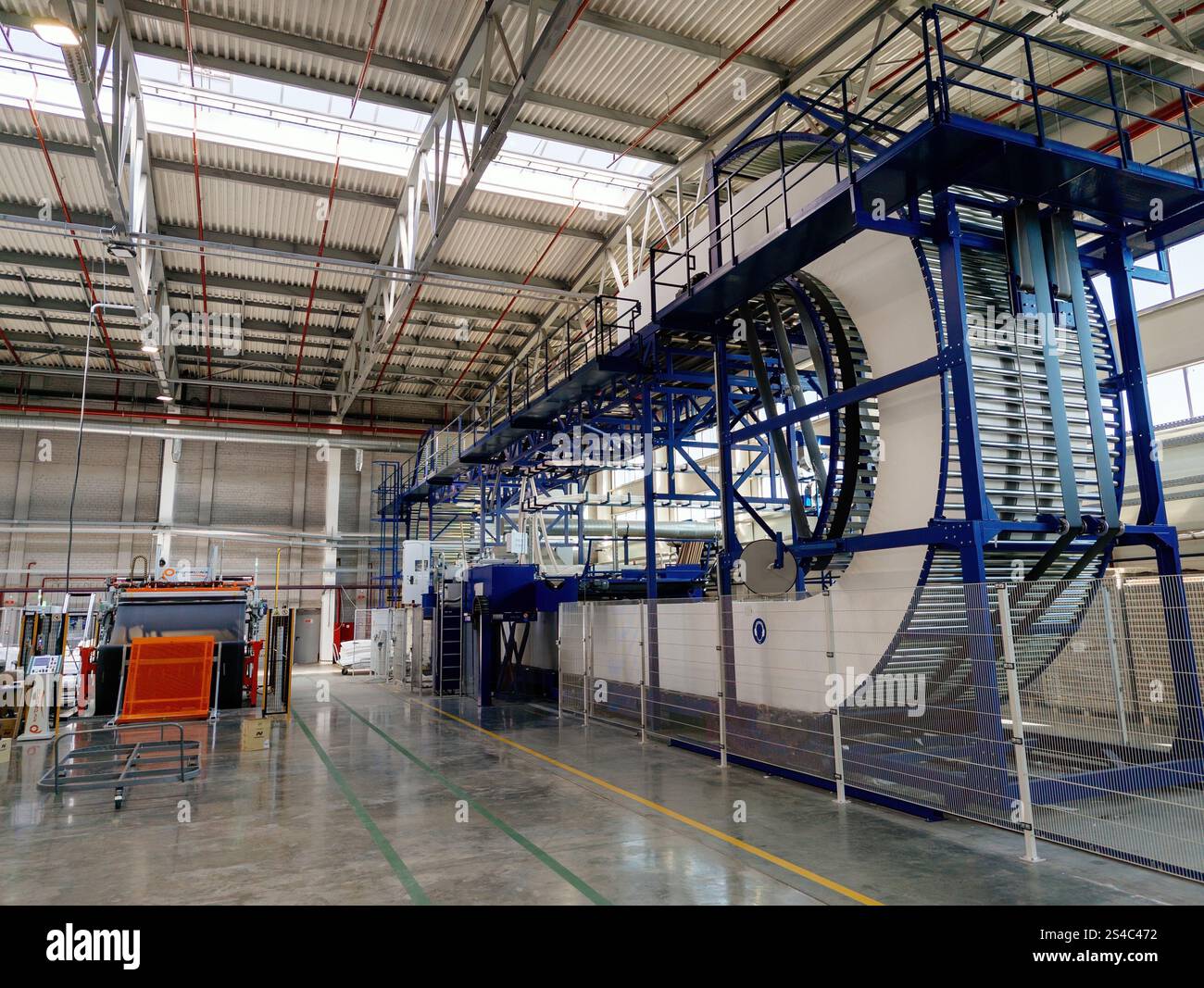 Foam rubber production line, cutting and packing equipment Stock Photo ...