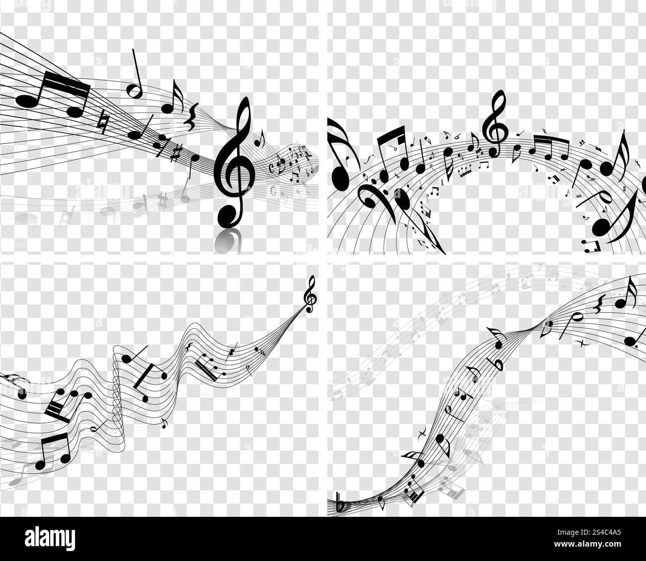 Musical Designs. Musical Designs With Elements From Music Staff ...