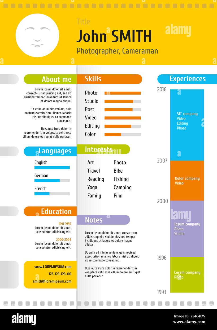 Vector resume mockup. Vector resume mockup. Document paper resume ...