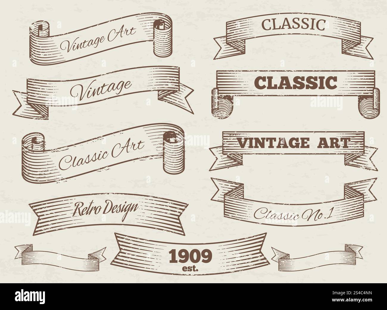 Vector vintage labels and banners collection. Vector vintage labels and ...
