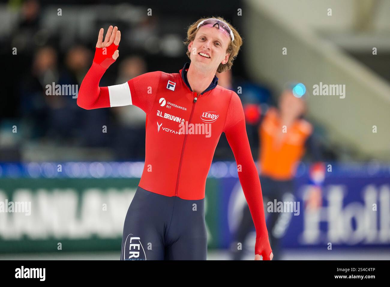 HEERENVEEN, NETHERLANDS - JANUARY 11: Sander Eitrem during the ISU European Speed Skating ...