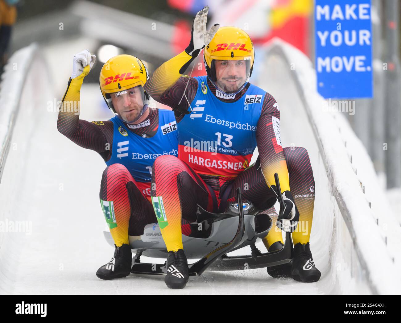Altenberg, Germany. 11th Jan, 2025. Luge: World Cup, doubles, men, 2nd ...