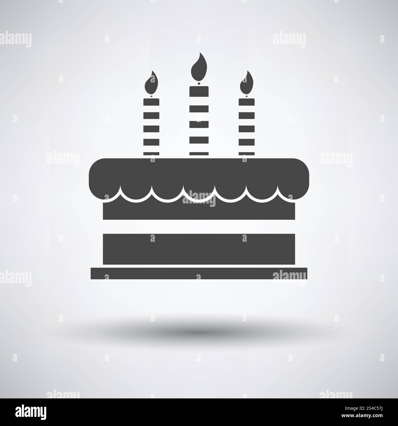 Party cake icon. Party cake icon on gray background, round shadow ...