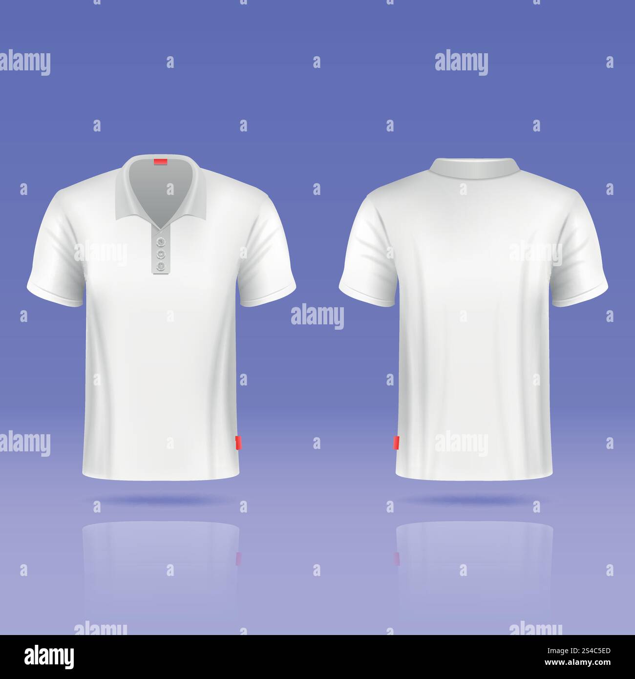 Mens white vector t-shirt realistic template. Mens white vector t-shirt ...