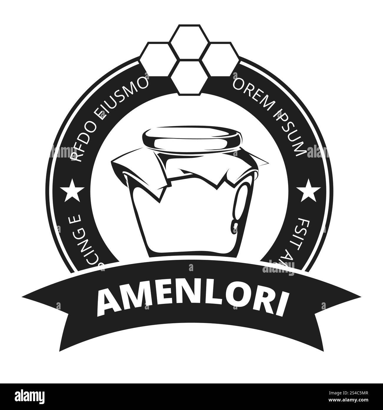 Beekeeper, honey vector label, badge, emblem in black and white ...