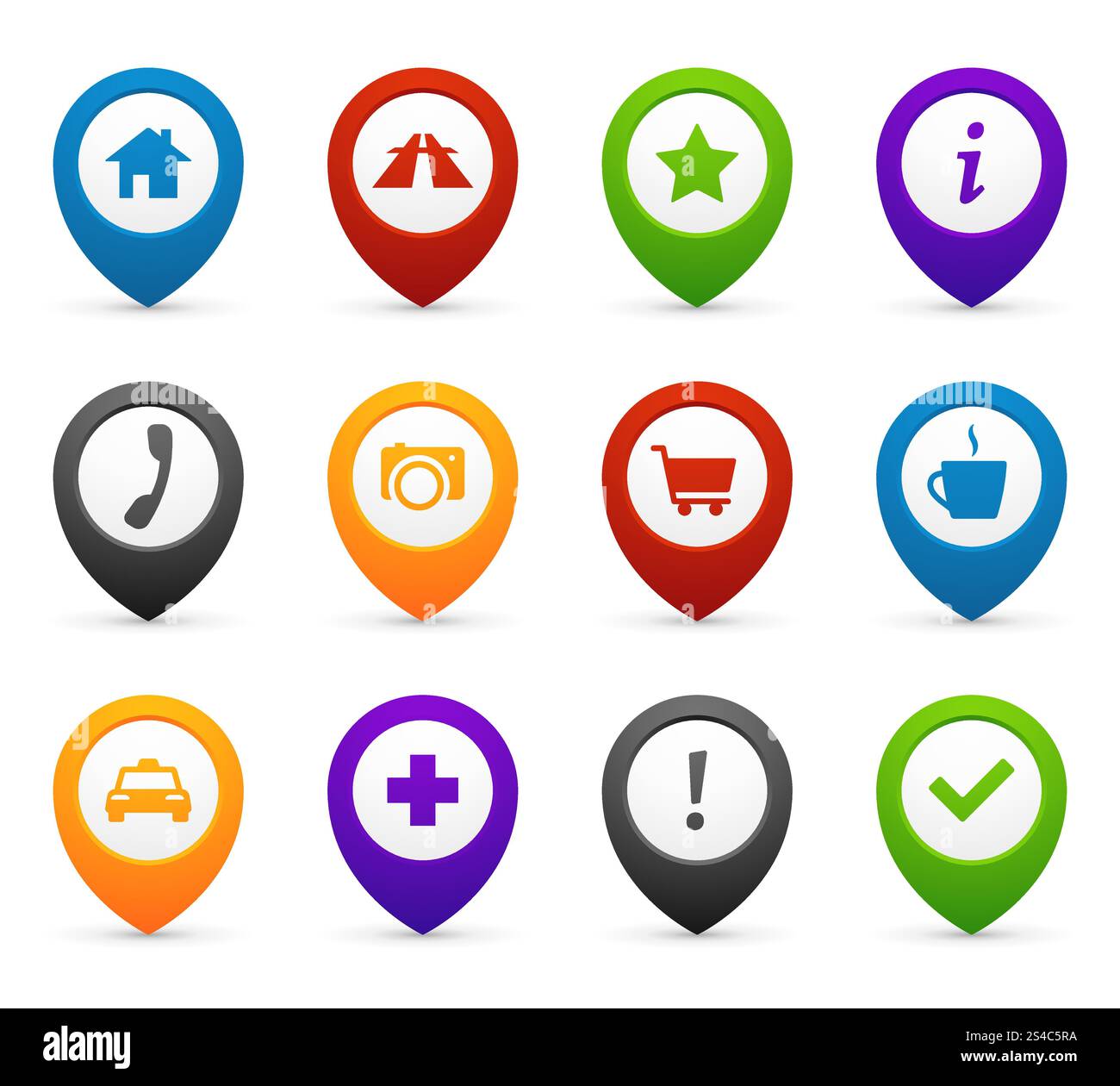 Mapping push pins with location icons for web and mobile application ...