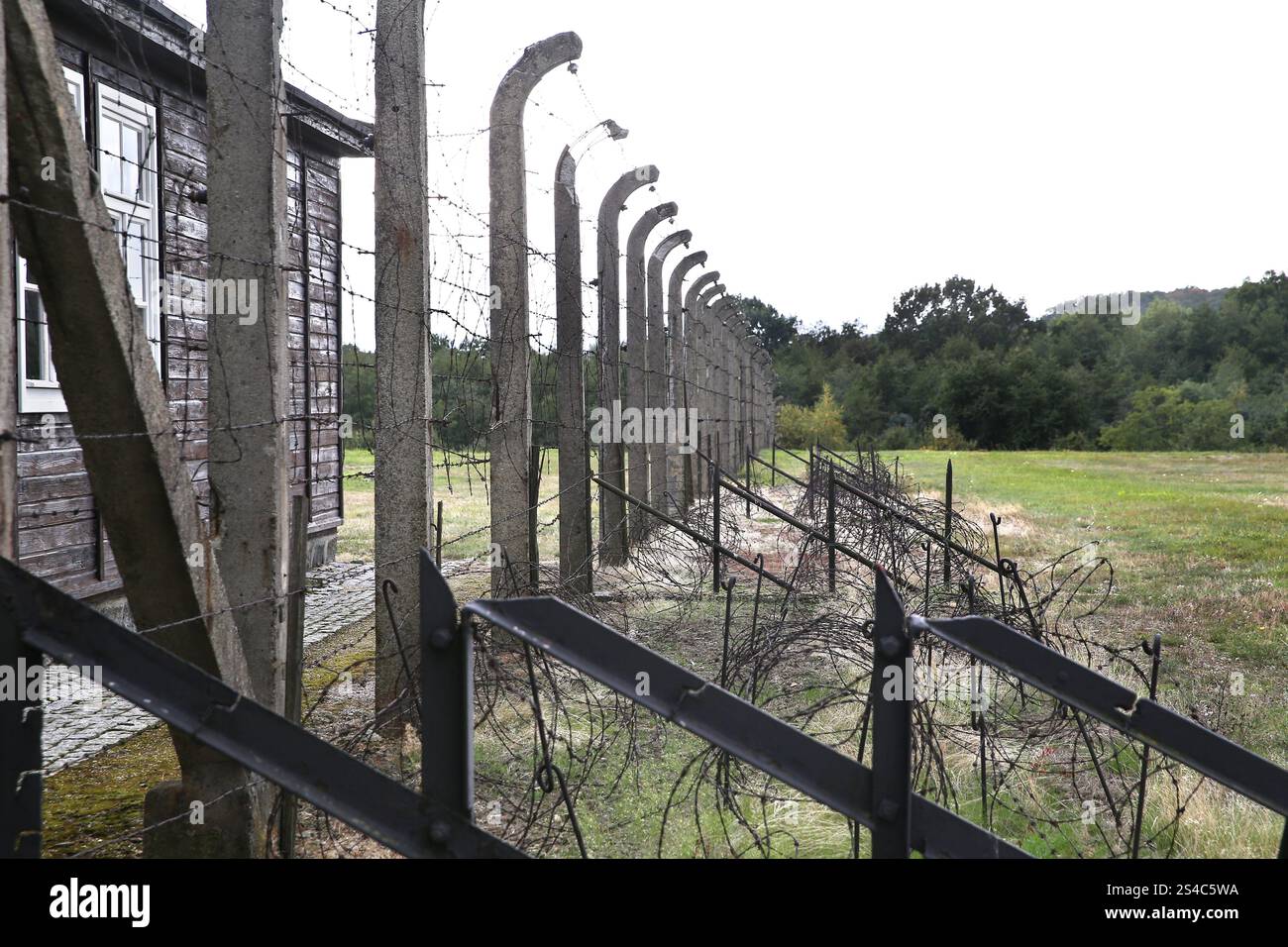 October 16, 2023, Rogoznica, Poland: Barbed wire fence. The German Nazi ...