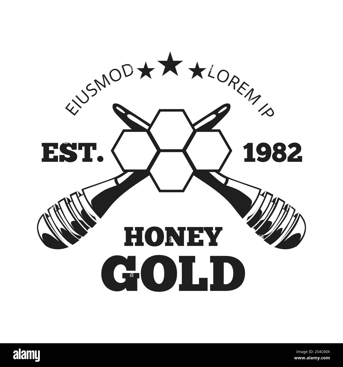 Beekeeper, honey vector label, badge, emblem in black and white ...