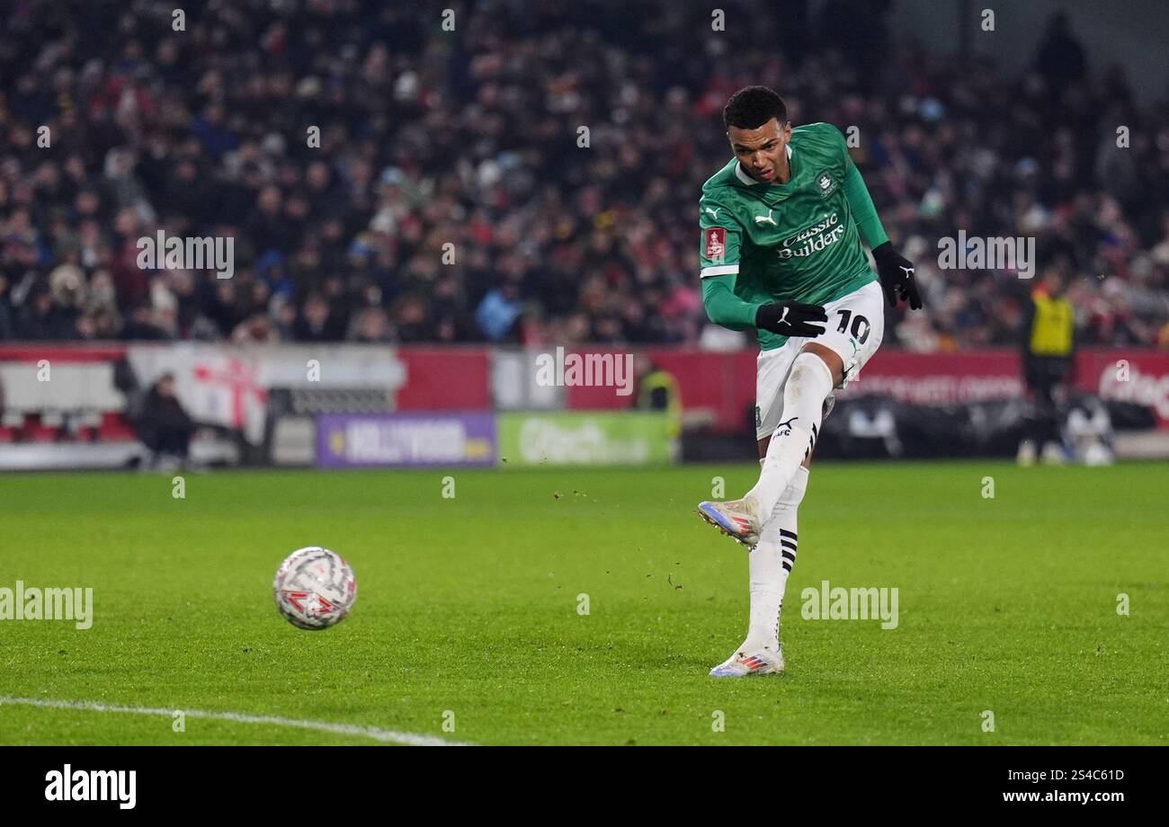 Plymouth Argyle's Morgan Whittaker scores their side's first goal of ...