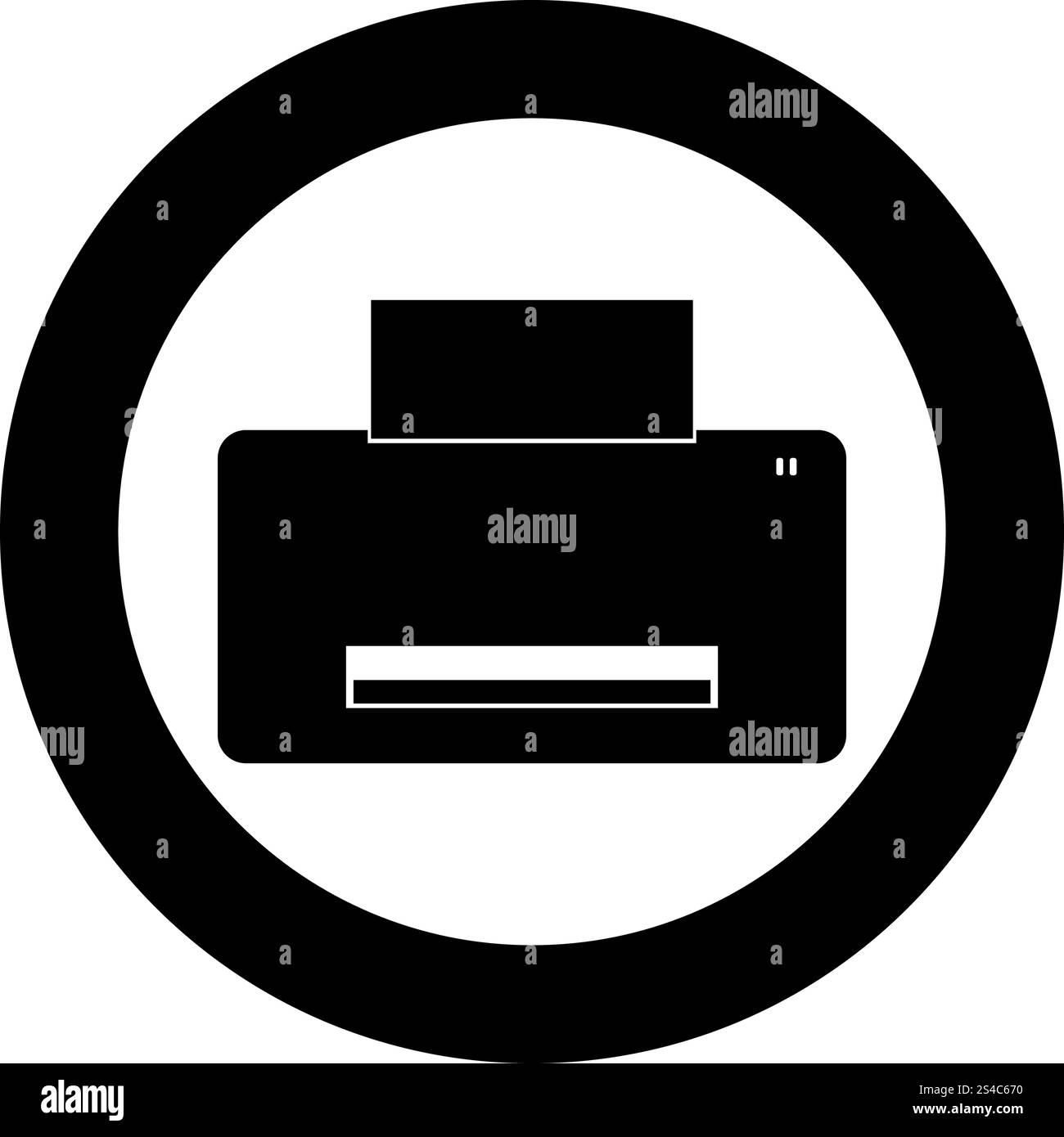 Printer icon black color in circle or round vector illustration Stock ...