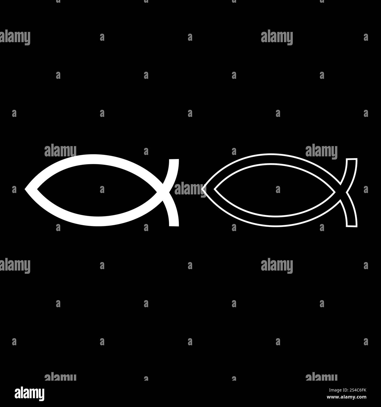 Symbol fish icon set white color vector illustration flat style simple ...