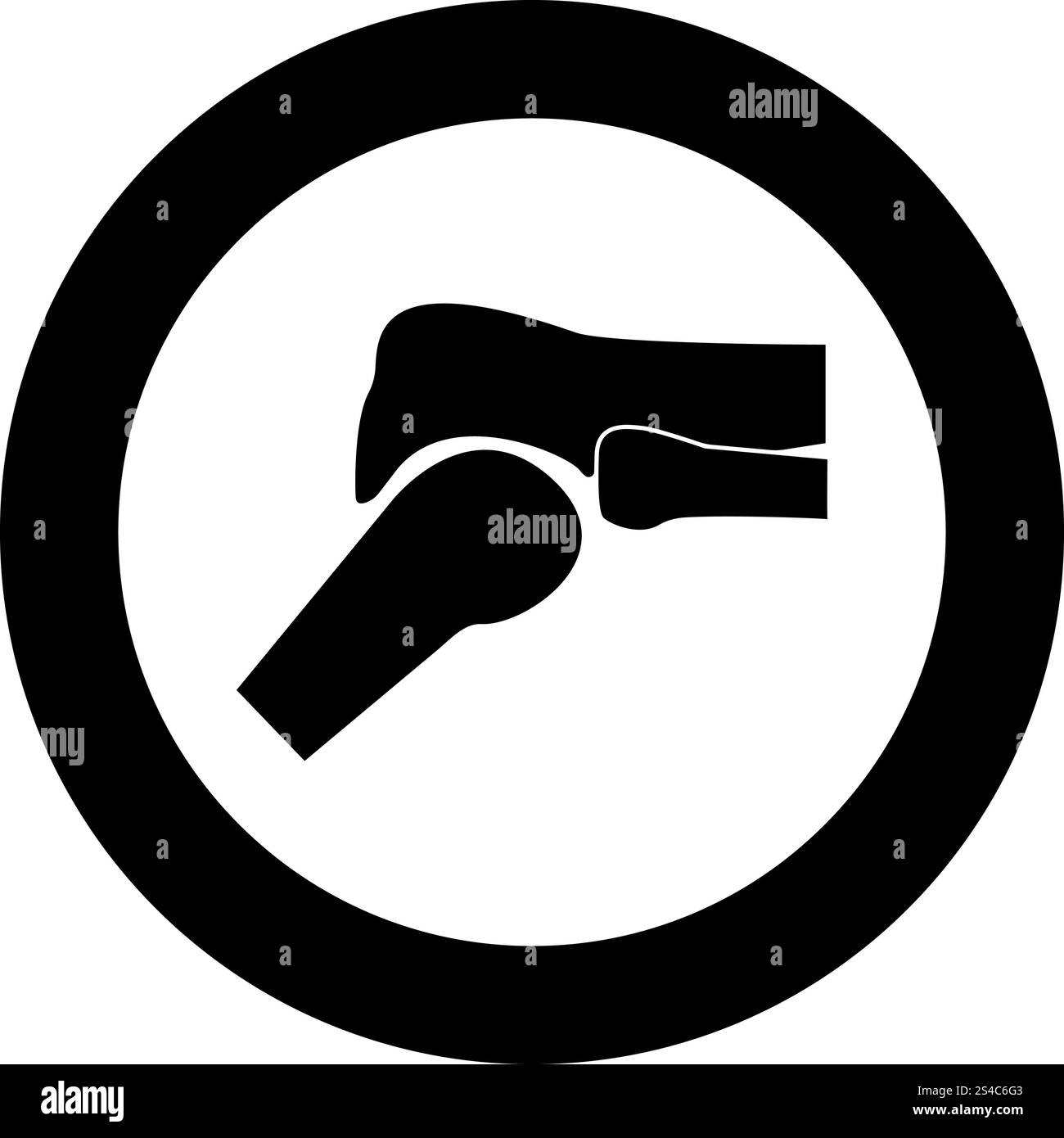 Knee joint icon black color in circle vector illustration Stock Vector ...
