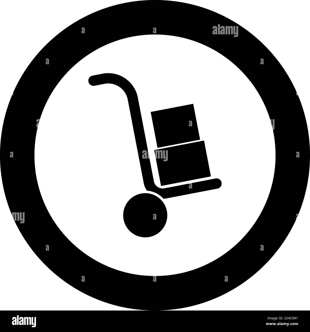 Truck with boxes icon black color in circle vector illustration ...