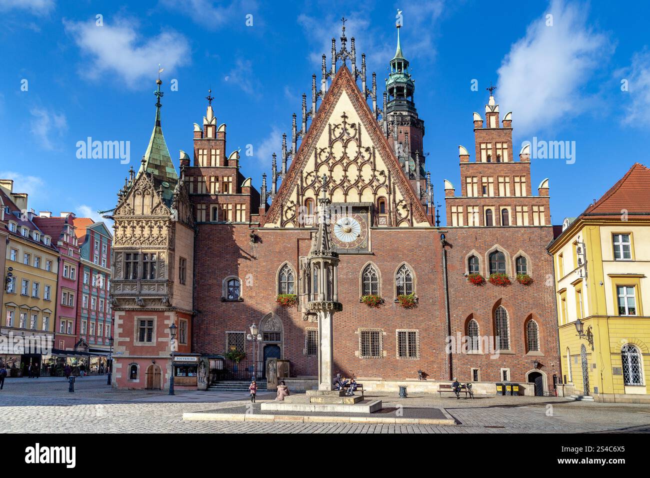 WROCLAW, POLAND - NOVEMBER 11, 2023: This is the facade of the Old Town Hall with the ...
