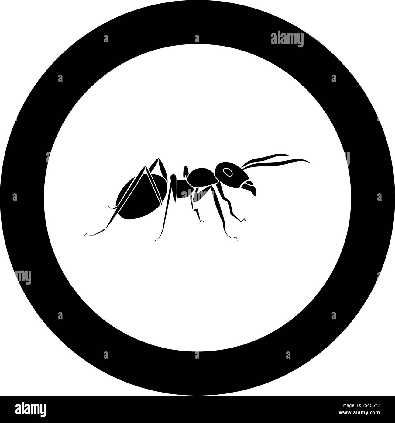 Ant icon black color in circle. Ant icon black color in circle vector ...