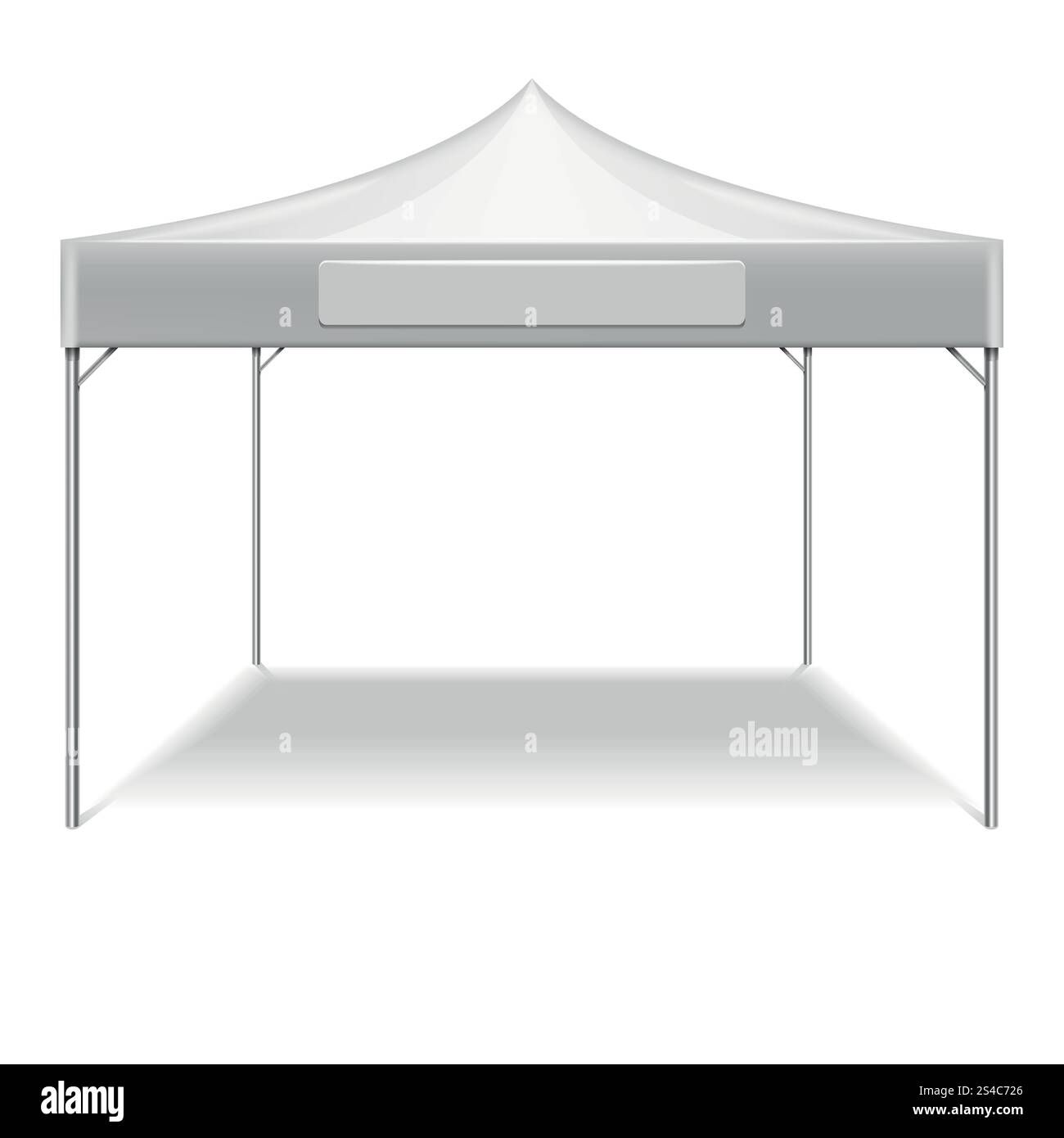 Realistic white outdoor folding party tent vector mockup. Realistic ...