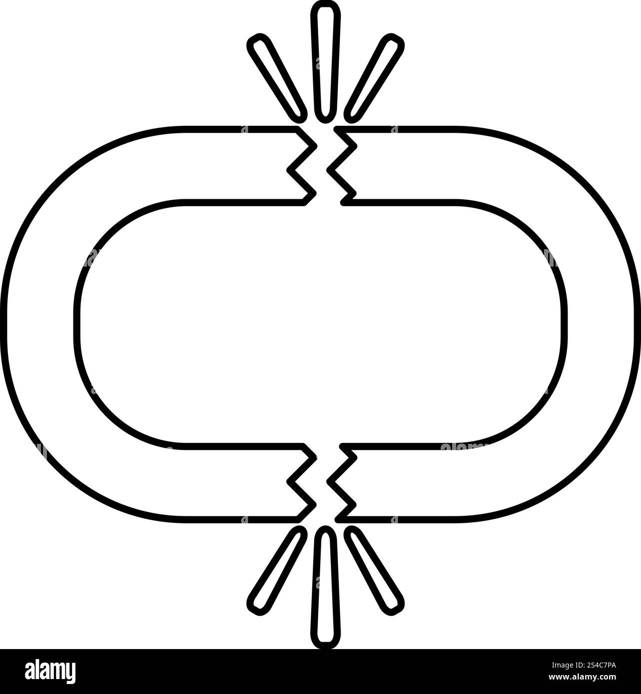 Broken link icon black color vector illustration flat style outline ...