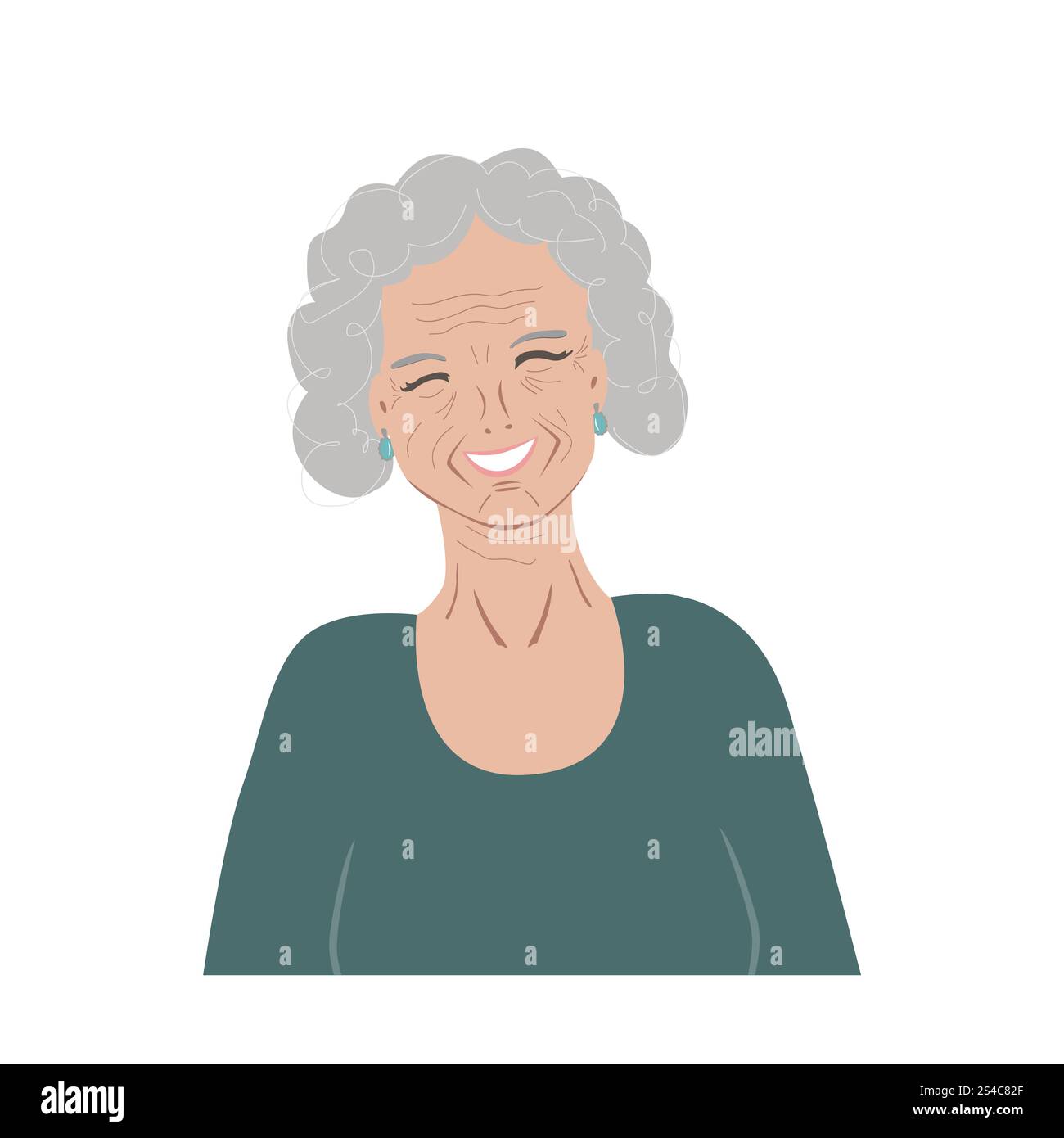 Portrait of a happy senior retired woman. Smiling grandma face. Avatar ...