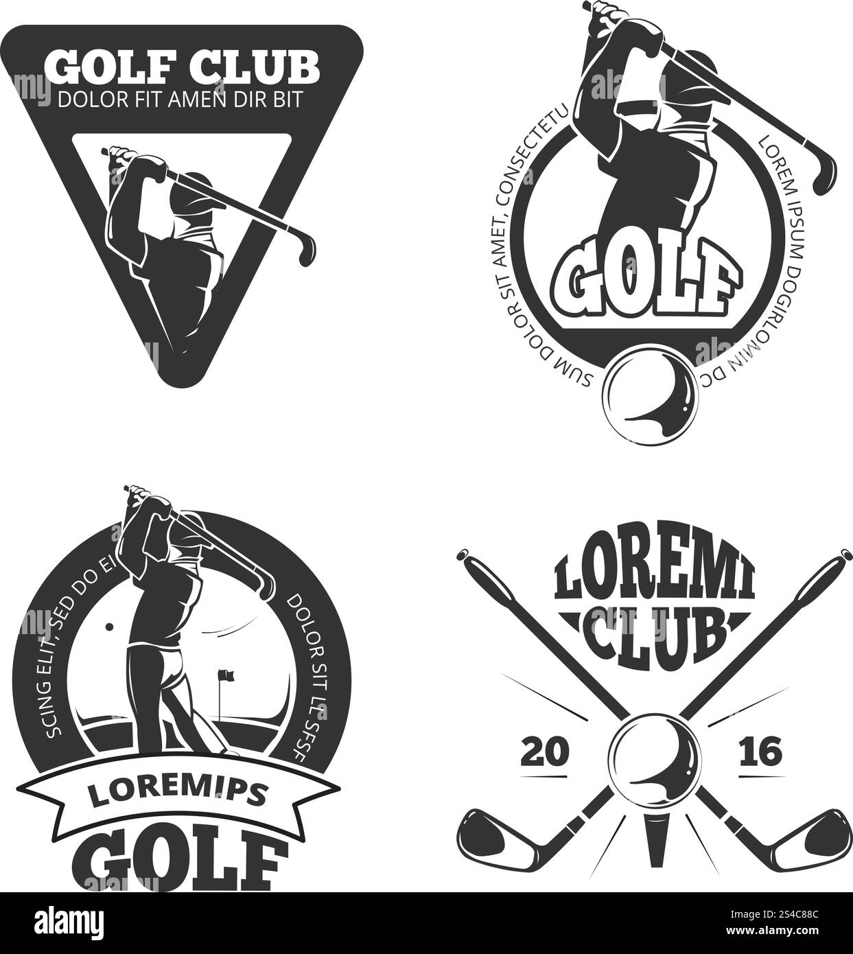 Vintage golf club vector labels hi-res stock photography and images - Alamy