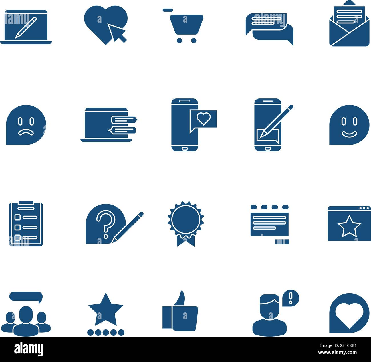 Customer experience, user rating, testimonials vector icons set ...
