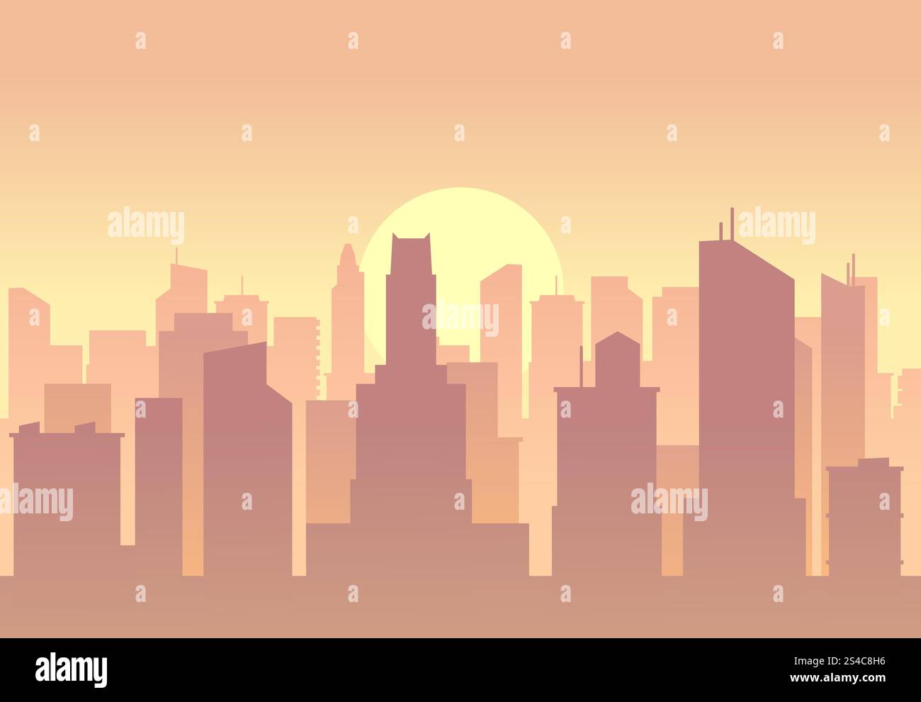 Vector city flat skyline. Vector city flat skyline. Urban panorama ...