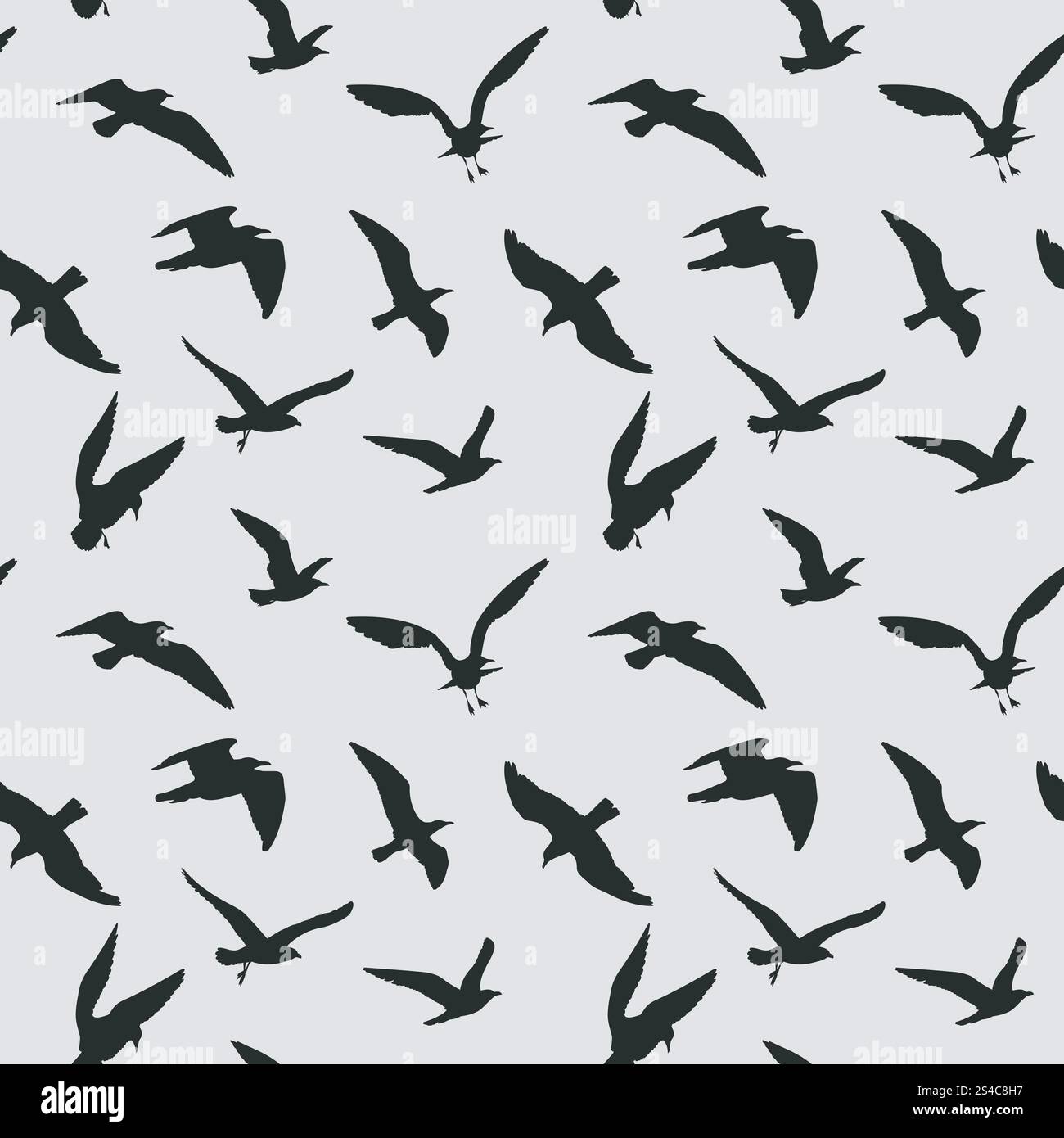 Vector seamless pattern with flying birds. Vector seamless pattern with ...
