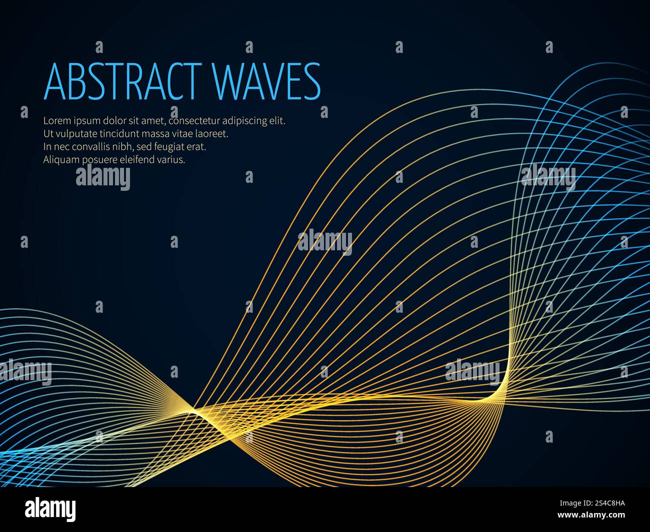 Futuristic abstract vector background with 3D illuminated sound wave ...