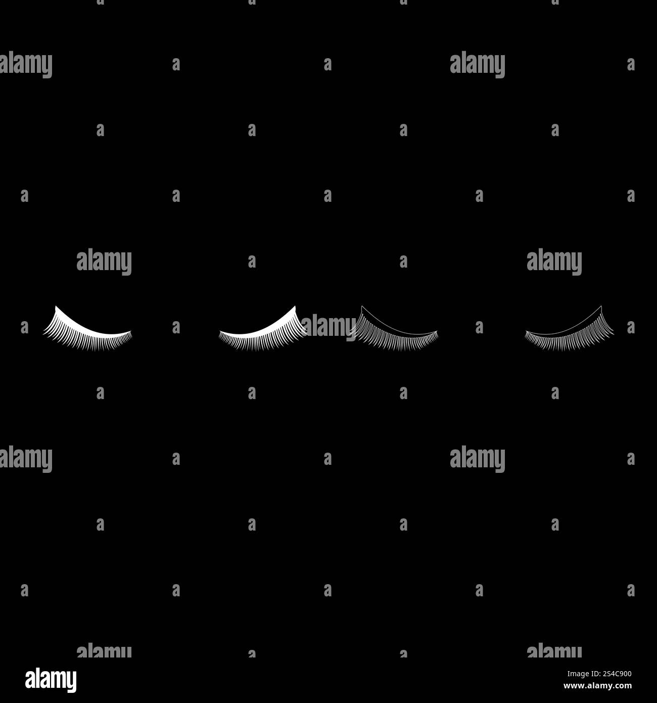 Eyelash icon set white color vector illustration flat style simple ...