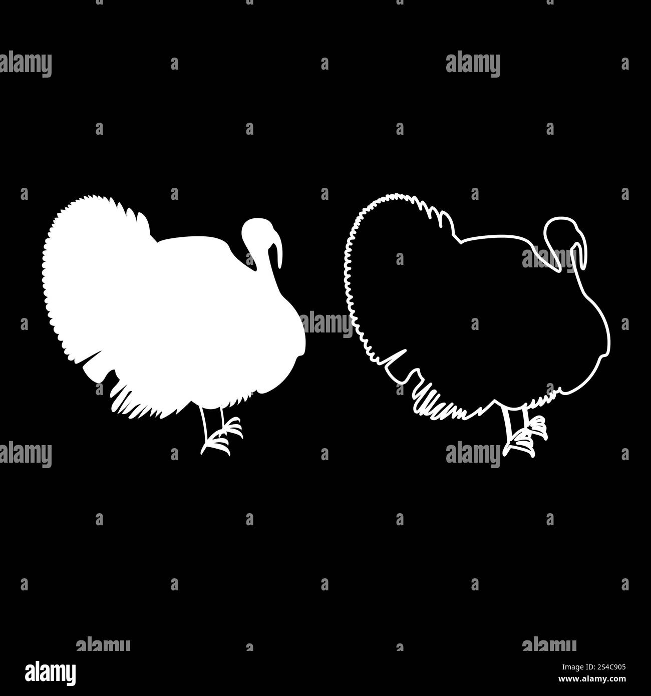 Turkey icon set white color vector illustration flat style simple image ...