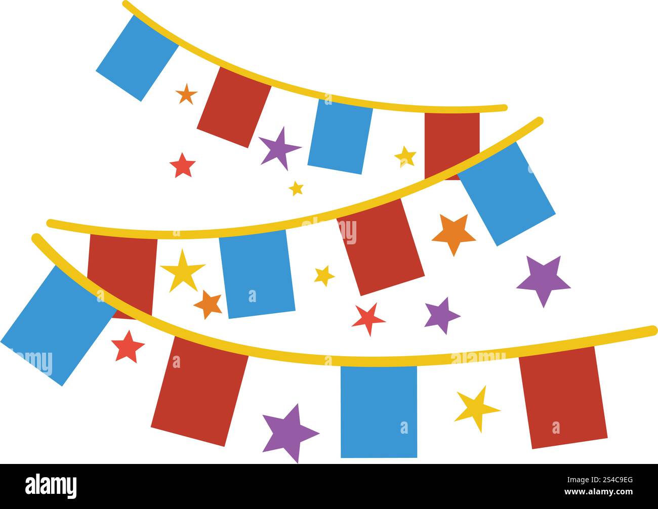 Party garland icon. Flat color design. Vector illustration Stock Vector ...