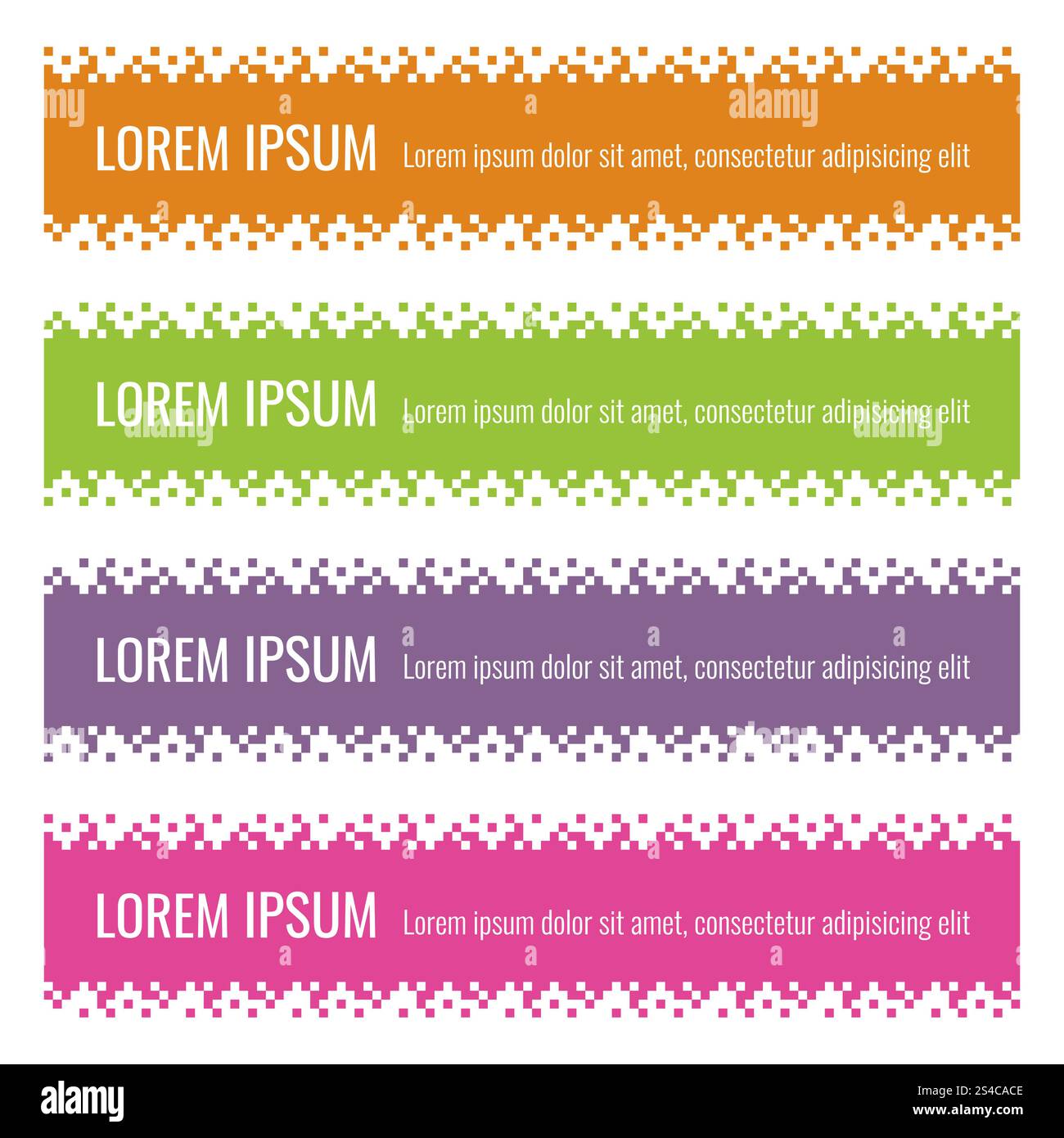 Business banners, headers, footers, titles with pixel effect vector set ...