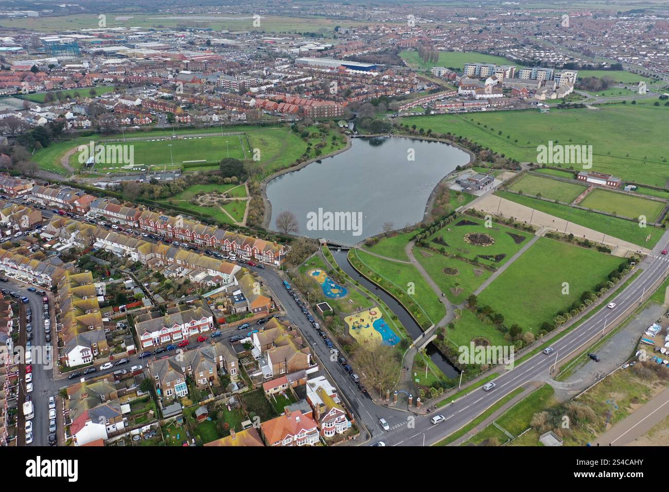 Eastbourne town with princess park aerial view hi-res stock photography and images - Alamy