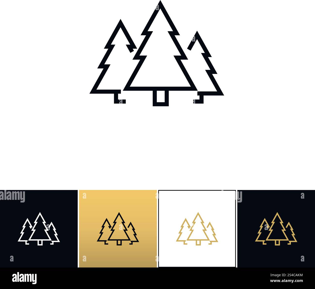 Forest symbol or evergreen trees vector icon. Forest symbol or ...