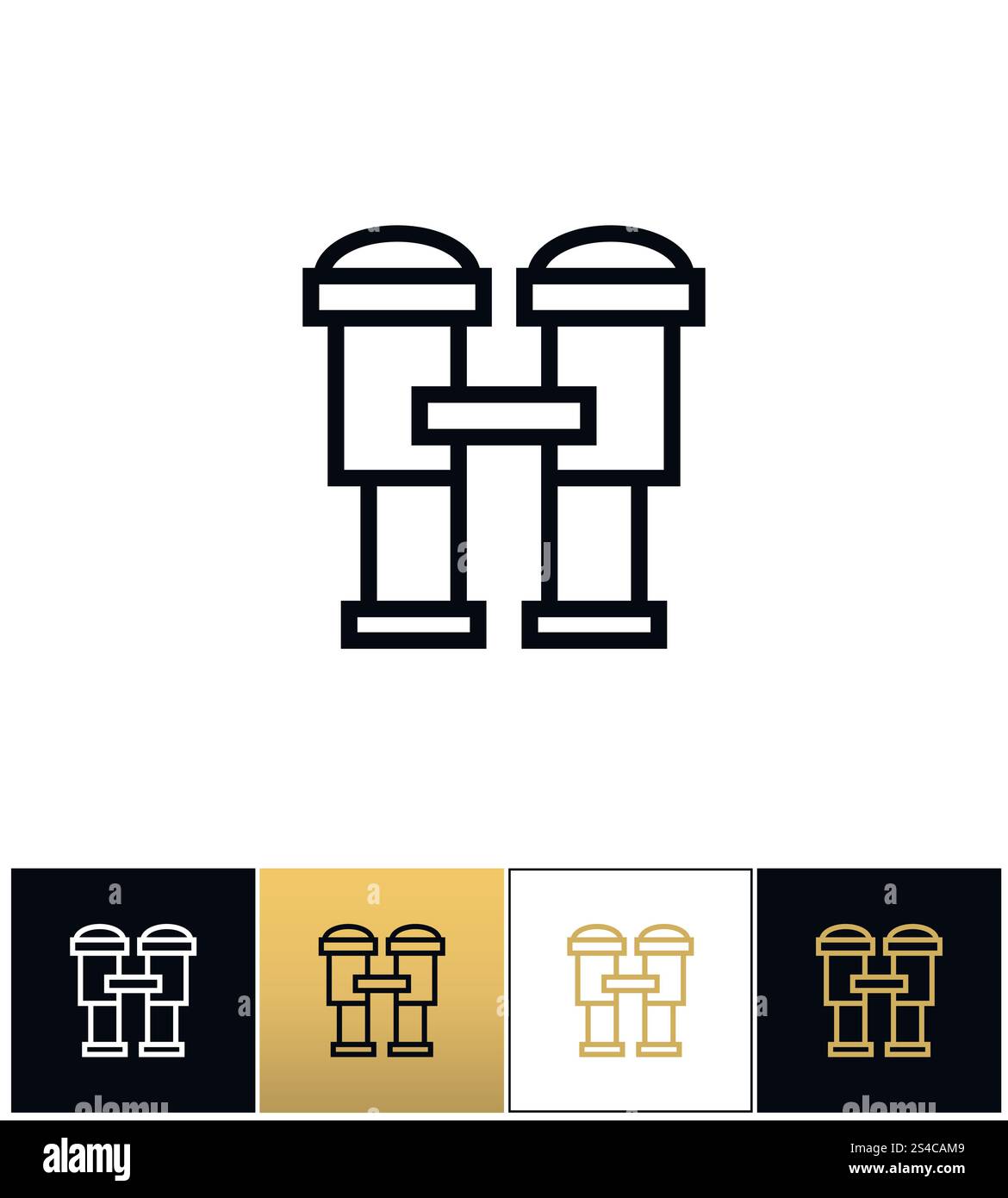 Binoculars sign or find looking and watch vector icon. Binoculars sign ...