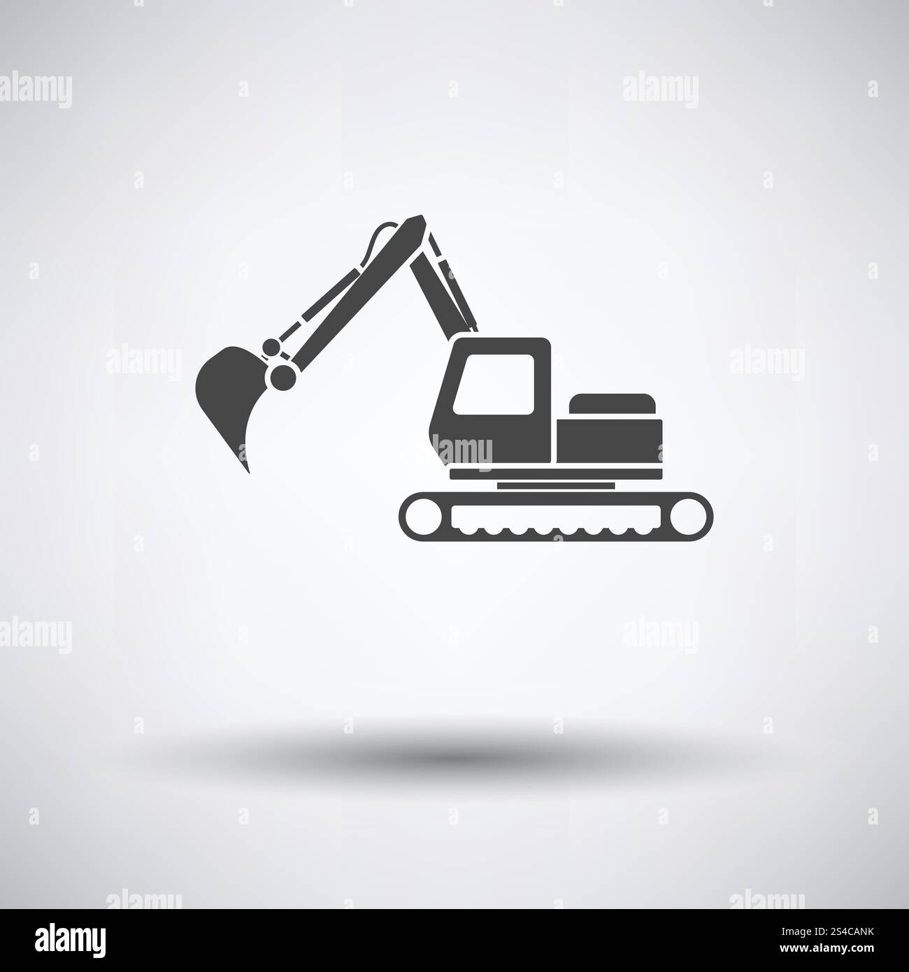 Construction machinery excavator on Black and White Stock Photos ...