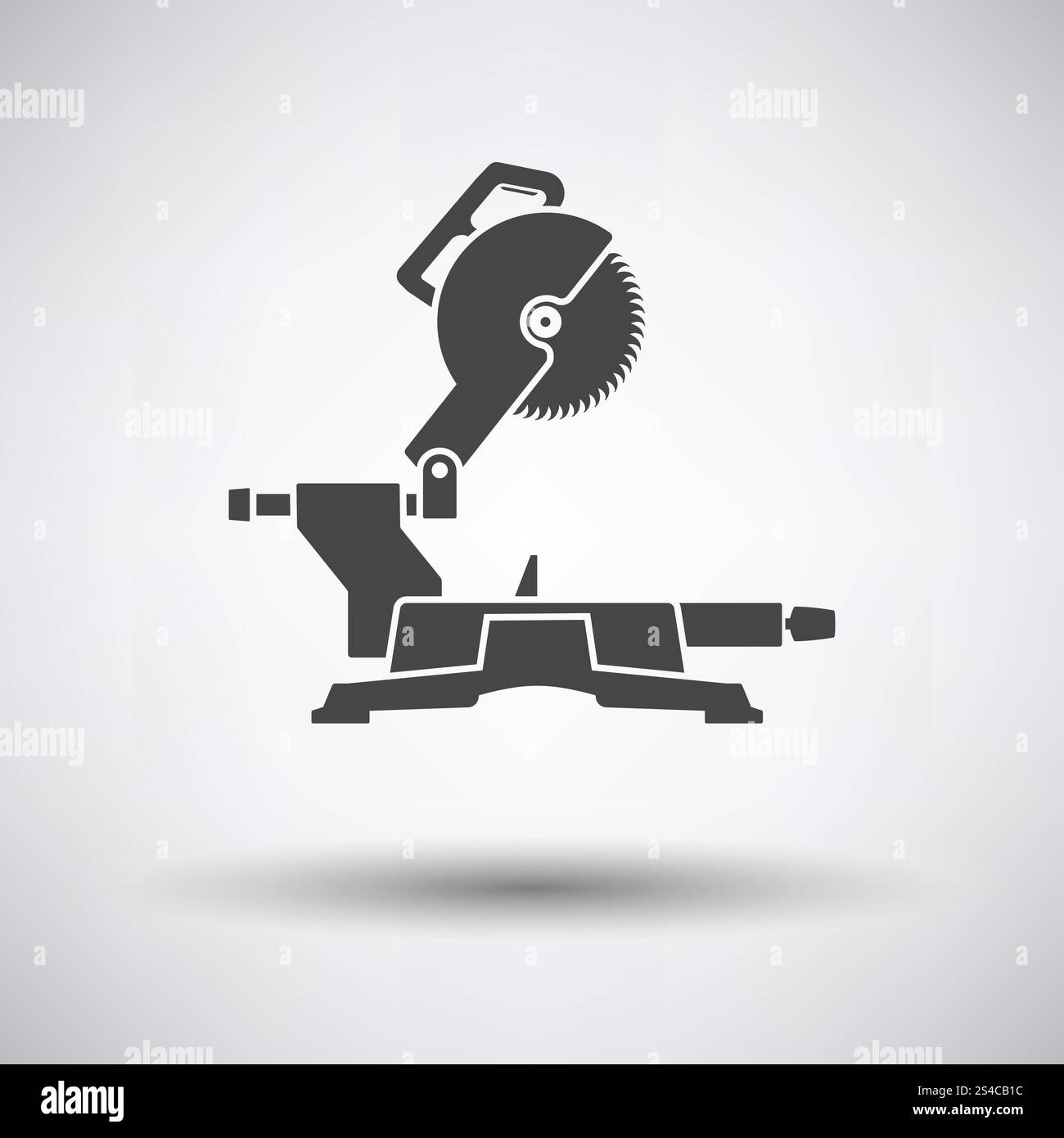 Circular end saw icon. Circular end saw icon on gray background, round ...