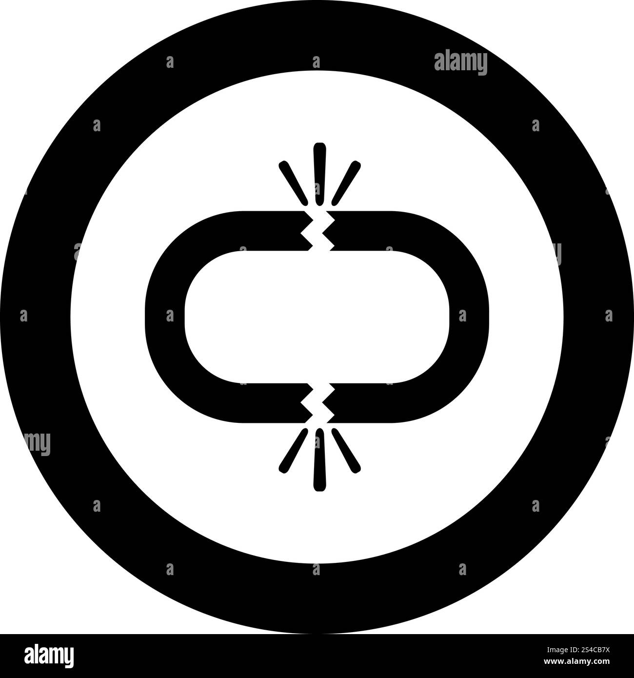 Broken link icon black color in circle round vector illustration Stock Vector Image & Art - Alamy