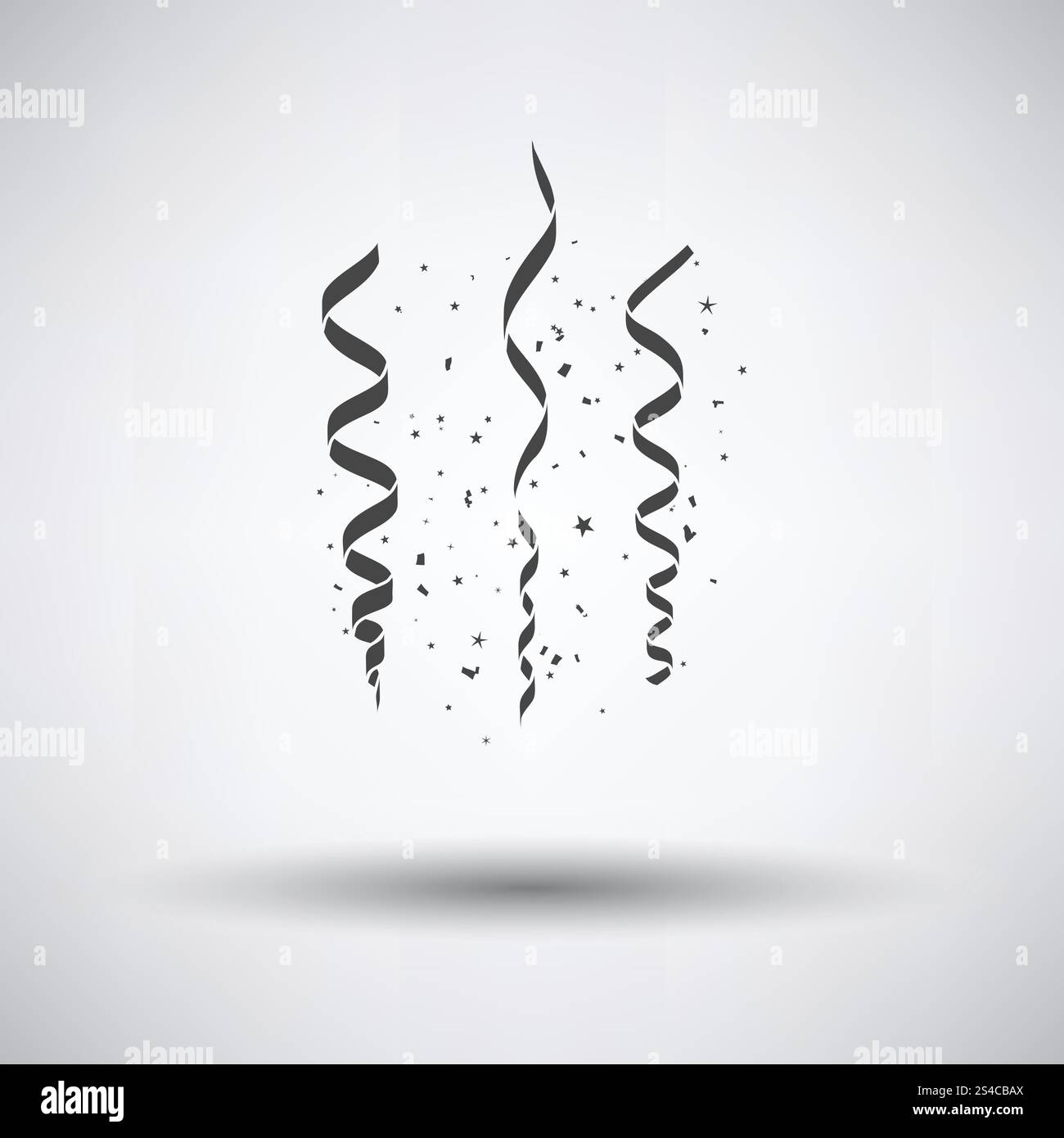 Party serpentine icon. Party serpentine icon on gray background, round ...