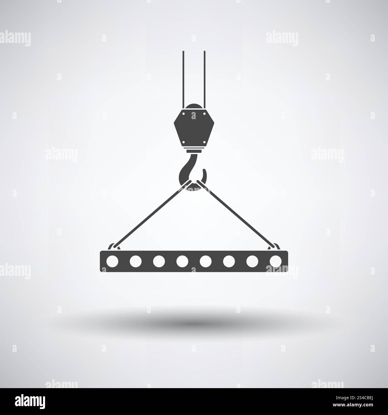 Icon of slab hanged on crane hook by rope slings . Icon of slab hanged ...