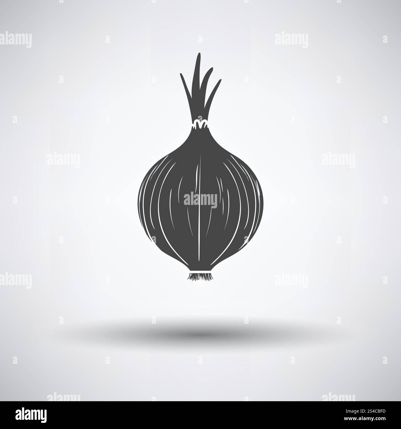 Onion icon. Onion icon on gray background, round shadow. Vector ...