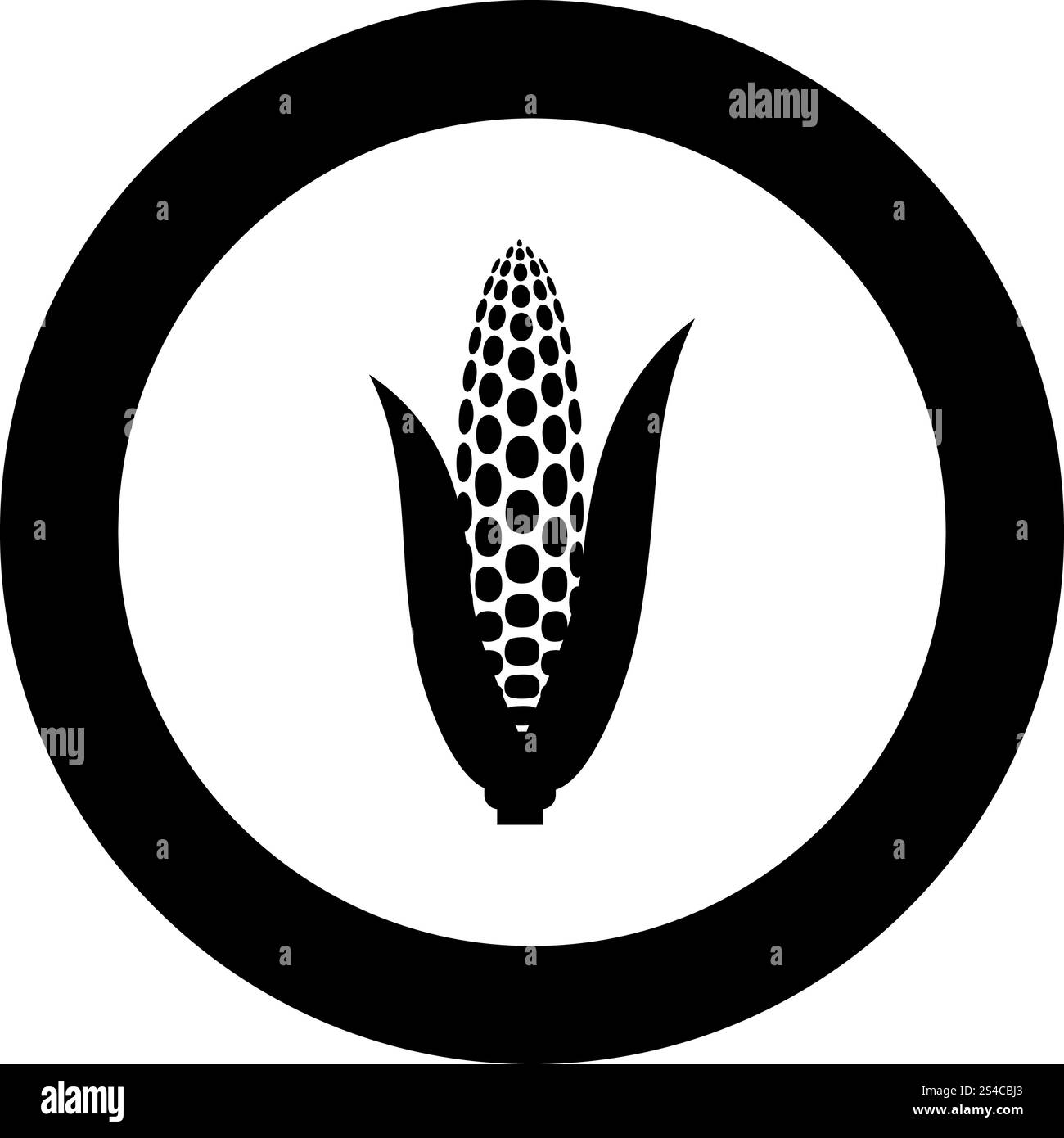 Maize icon black color in circle round vector illustration Stock Vector ...