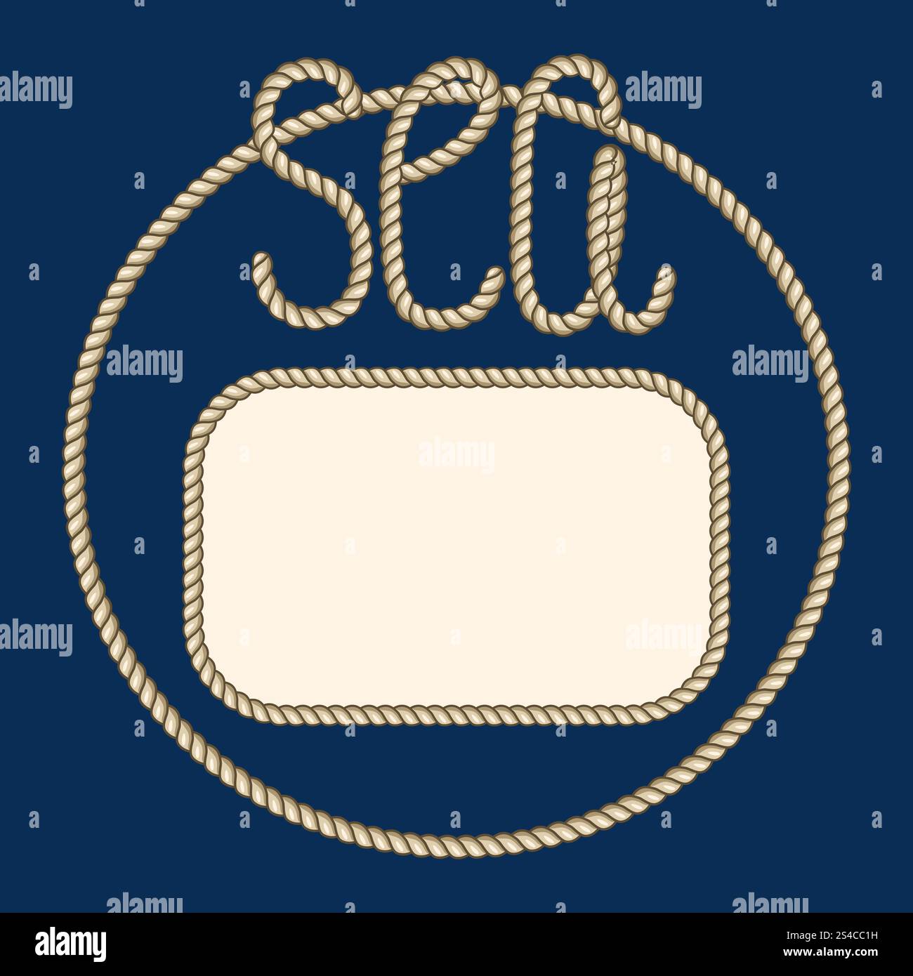 Nautical ropes frame. Sea food menu. Nautical ropes frame. Sea food ...