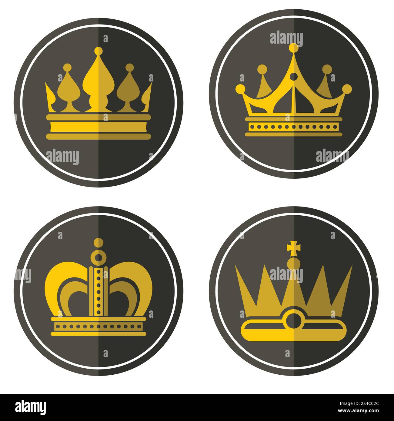 Yellow crown icons on color background. Yellow crown icons on color ...