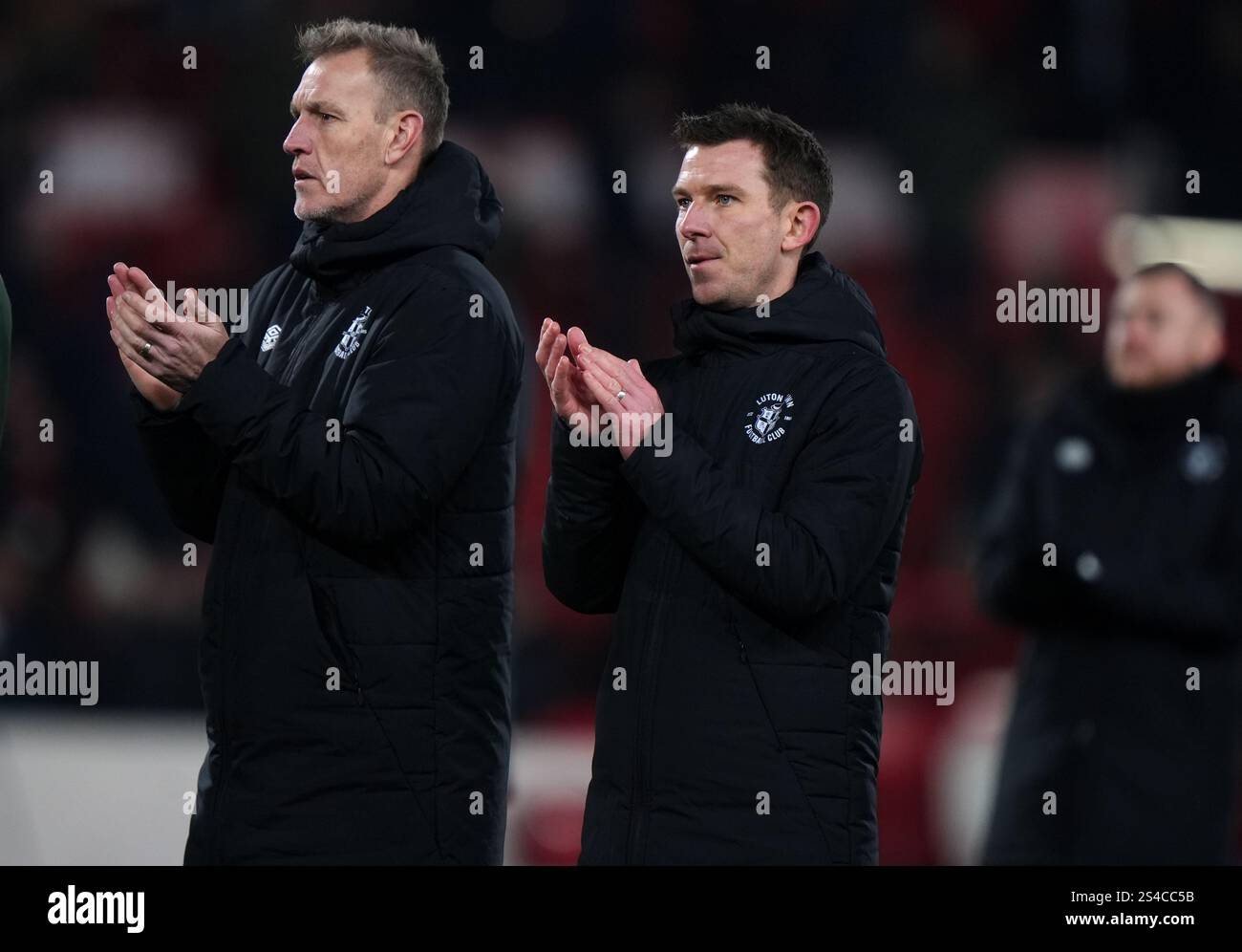 Luton Town Joint-caretaker manager Richie Kyle (right) following the ...