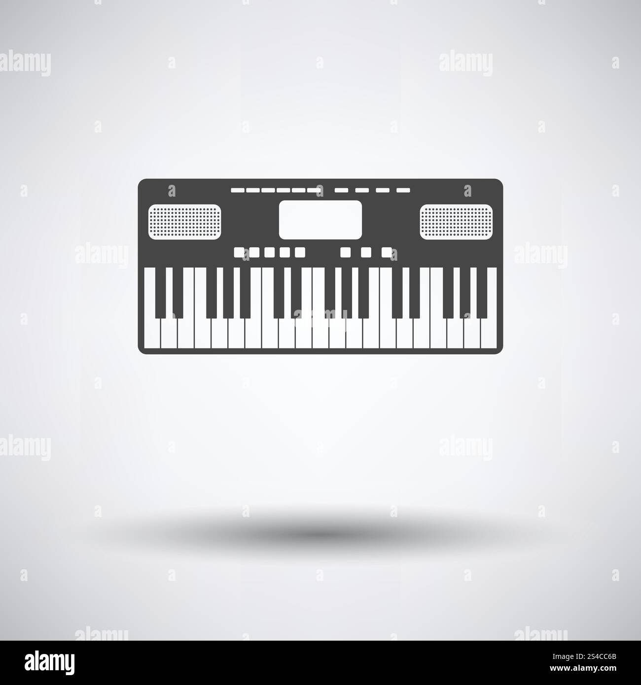 Music synthesizer icon. Music synthesizer icon on gray background ...
