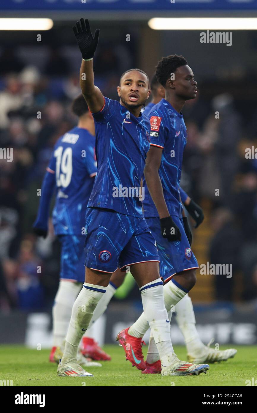 LONDON, UK - 11th Jan 2025: Christopher Nkunku of Chelsea celebrates ...